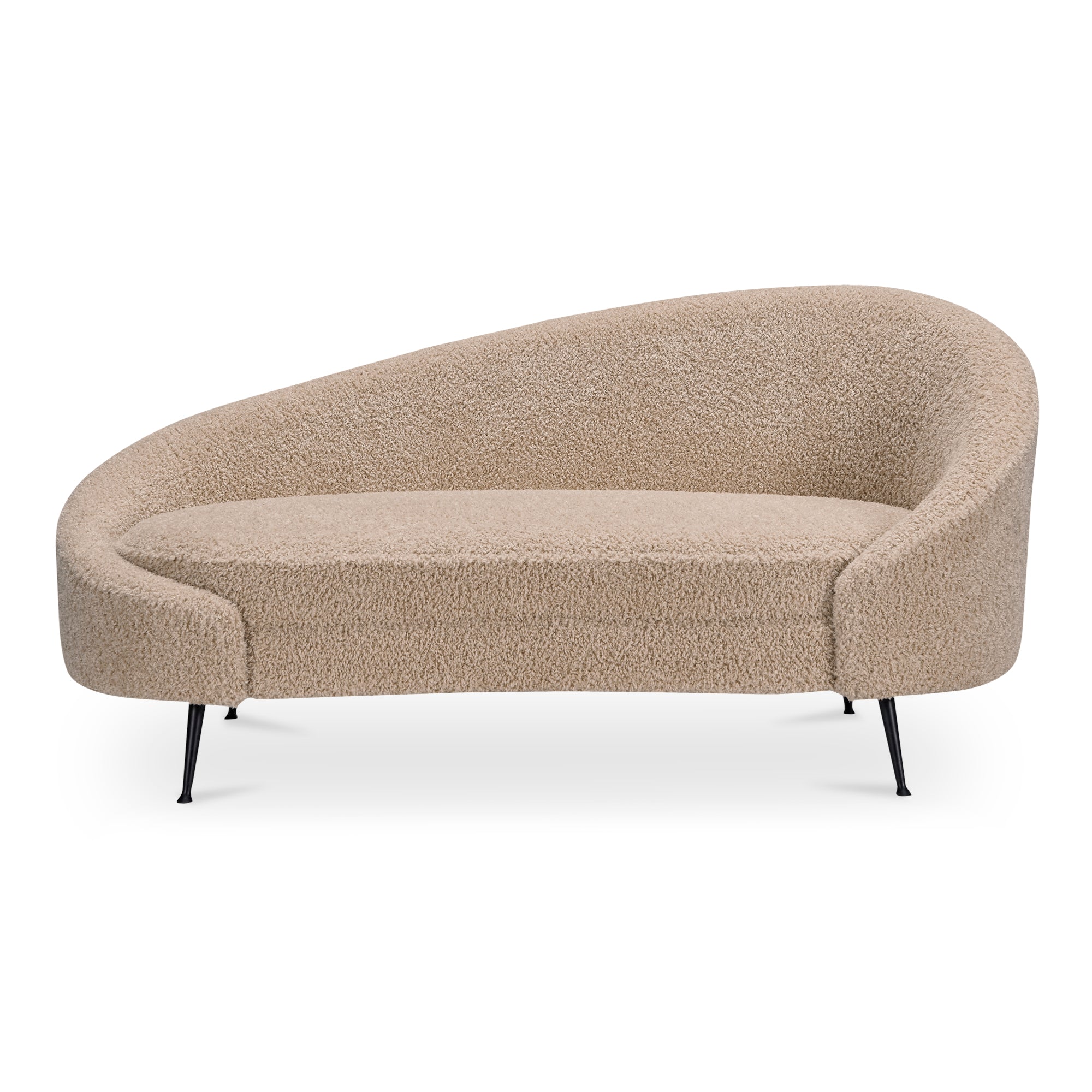 Abigail Chaise Light Brown Faux Shearling Modern Luxury